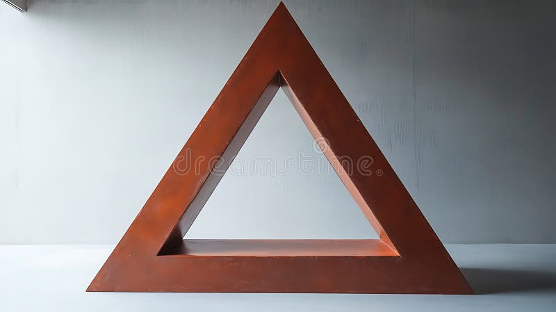 Abstract Minimalist Triangular Art Installation on Neutral Background ...