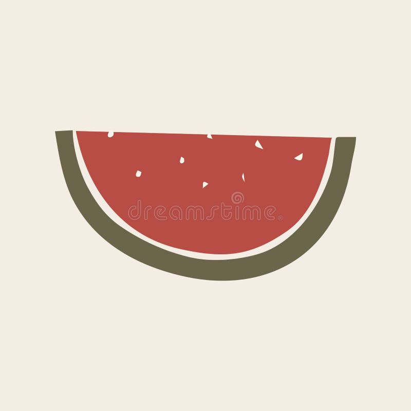 Abstract Minimalist Watermelon Shape Art Print Element Stock Vector ...