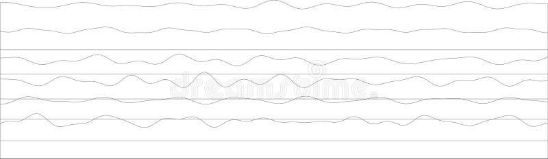 Abstract Minimalist Wave Lines on White Background with Repeated ...