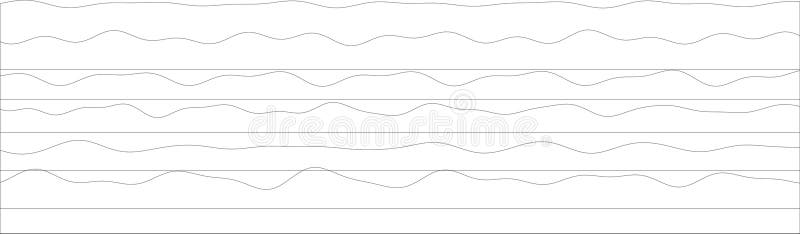 Abstract Minimalist Wave Patterns on a White Background with Horizontal ...