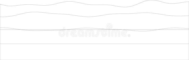 Abstract Minimalist Wavy Line Art with Horizontal Lines on White ...