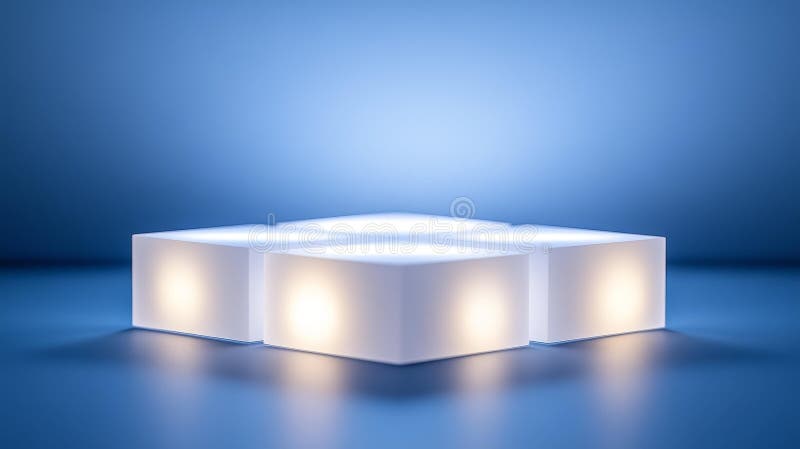 Abstract Minimalist White Cube Display Platforms Generated Using AI ...