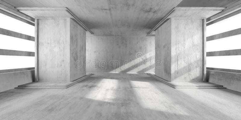 Abstract Minimalistic Architectural Space with Concrete Columns and ...