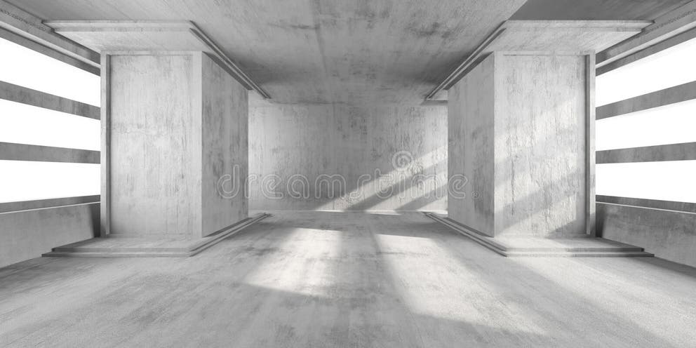 Abstract Minimalistic Architectural Space with Concrete Columns and ...