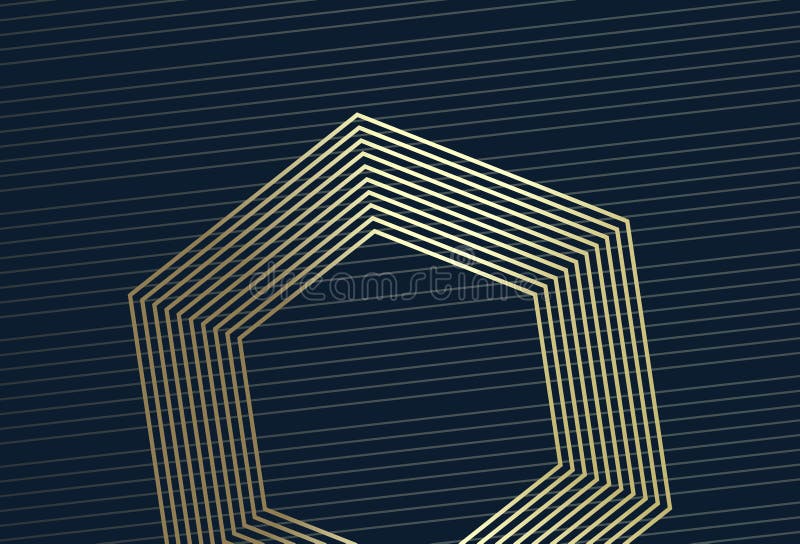 Abstract Hexagonal Pattern Design with Gold and Dark Blue Elements ...