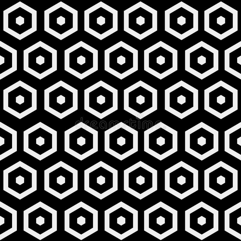 Abstract Minimalistic Black and White Pattern Hexagon Stock Vector ...