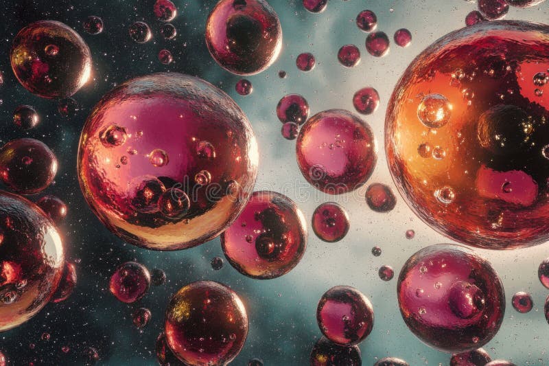 Abstract Minimalistic Cell Structures Displaying Vibrant Colors in a ...