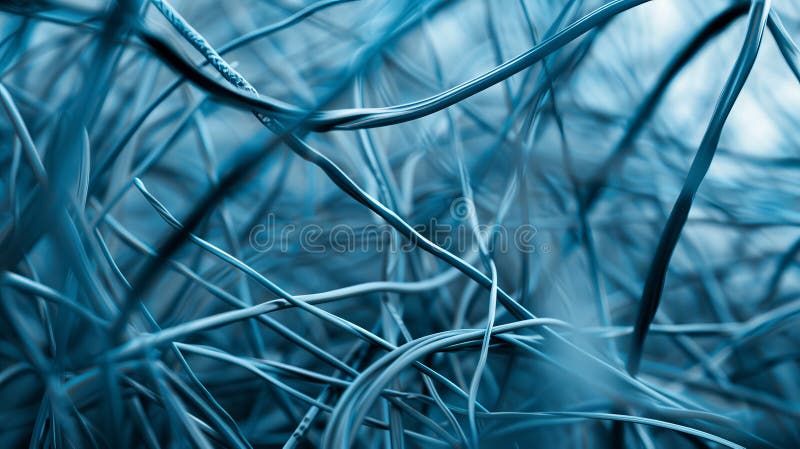 Abstract Minimalistic Image of Blue Internet Wires in a Complex Network ...