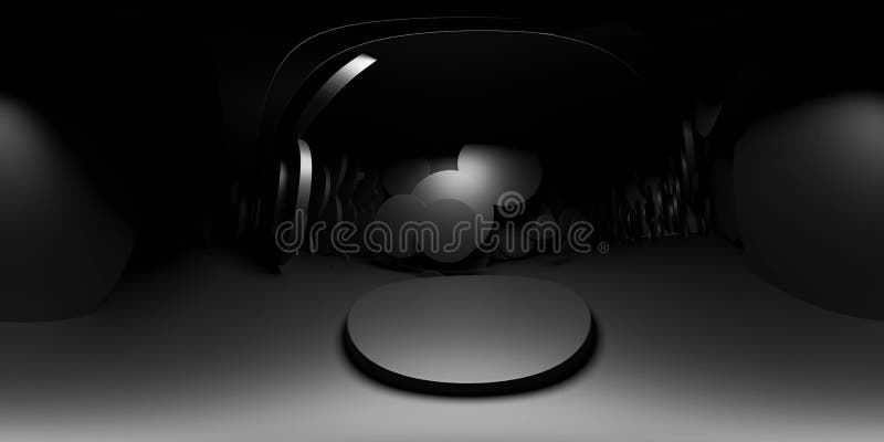 Abstract Minimalistic Room Design with a Circular Platform in a Dark ...