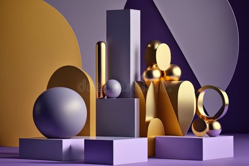 Abstract Minimalistic Scene with Geometric Forms. Podium. Illustration ...