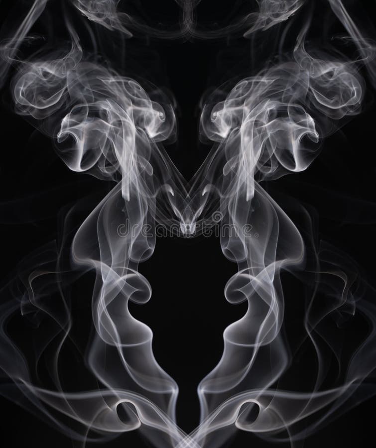 Abstract Mirror White Smoke in Black Stock Illustration - Illustration ...