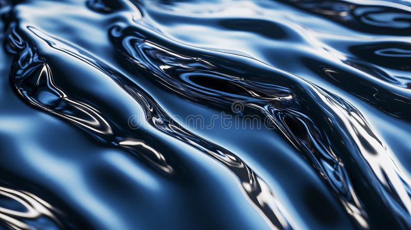 Abstract Mirrored Surface Creating Beautiful Reflections in a Fluid ...