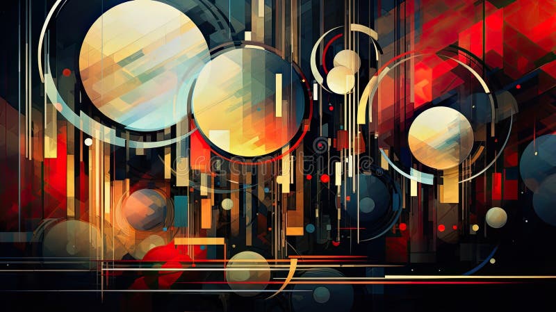 Abstract Mixed Dimension Background with Layered Elements and Dynamic ...