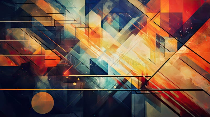 Abstract Mixed Dimension Background with Layered Elements and Dynamic ...