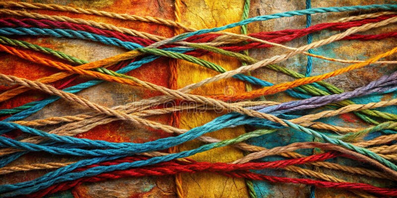 Abstract Mixed Media Artwork Invisible Threads Journey a Sophisticated ...