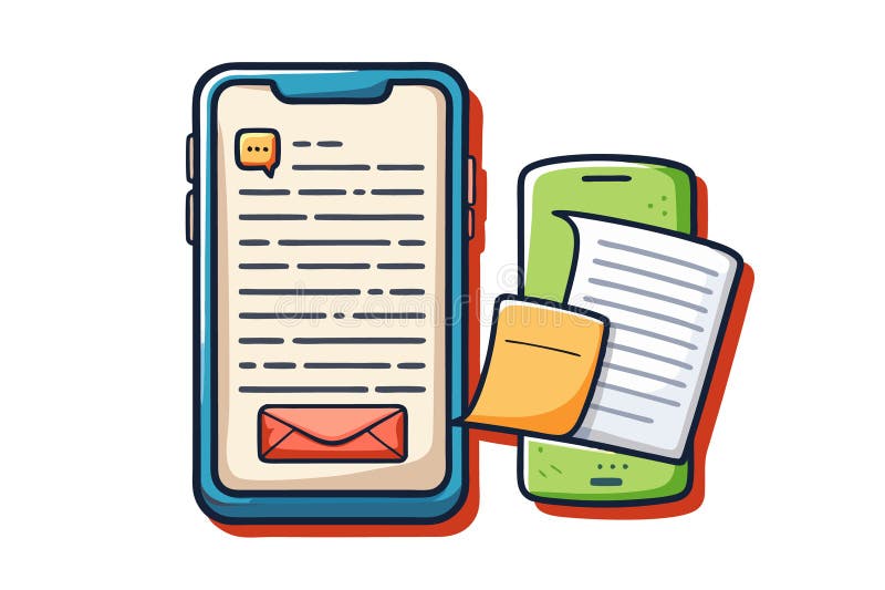 Abstract Mobile App Illustrations Showcasing Text Input, Checklist ...