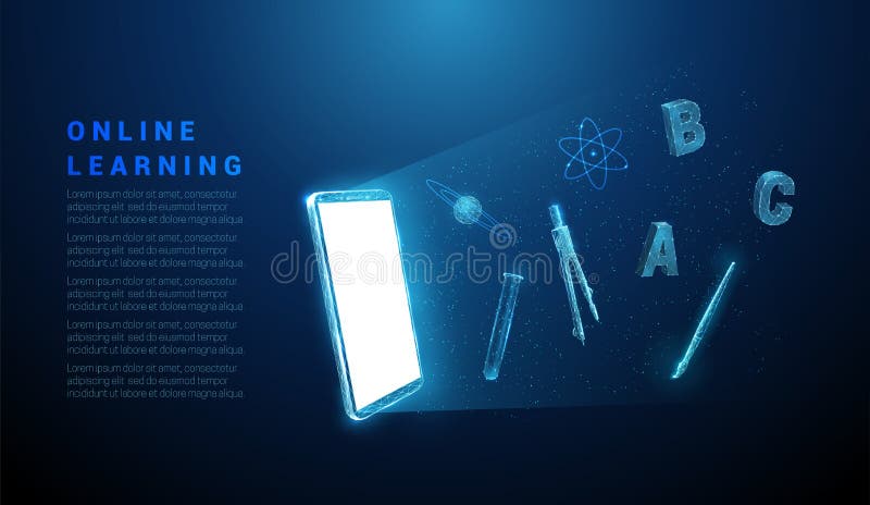 Abstract Mobile Phone with Icons of School Subjects Stock Vector ...