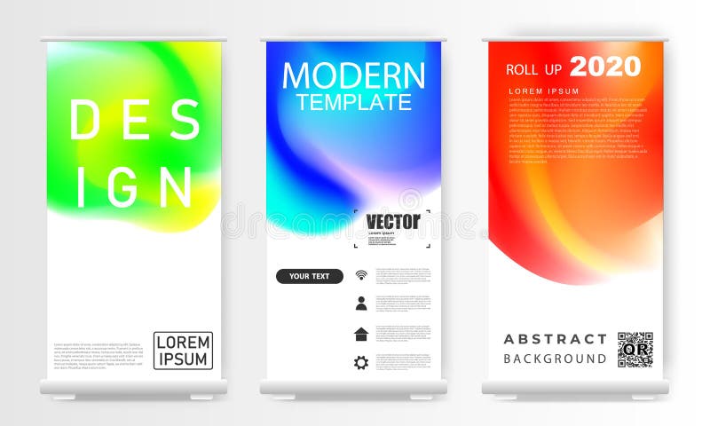 Abstract Mockup Colorful Gradient Background Roll Up Concept for Your ...
