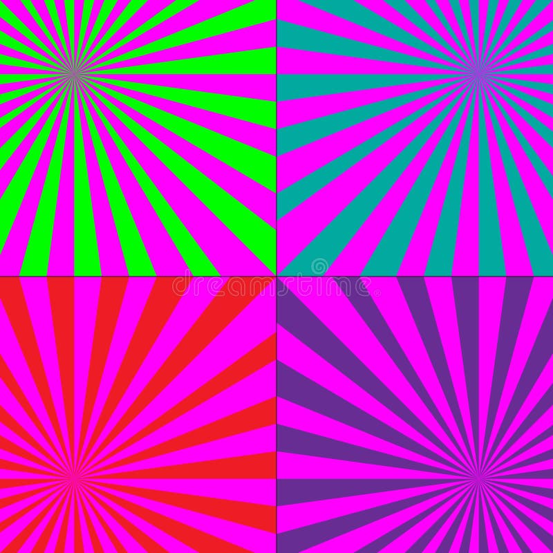 Abstract Mod Rays Vector Patterns with Bright Colors and Pink Stock ...