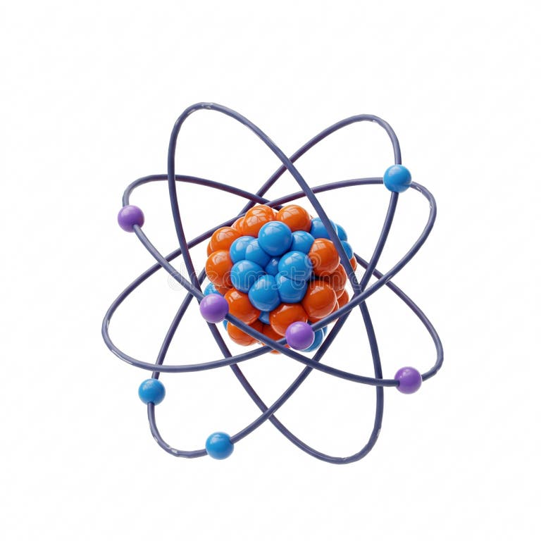 Abstract Model of an Atom with Large Spheres Stock Illustration ...