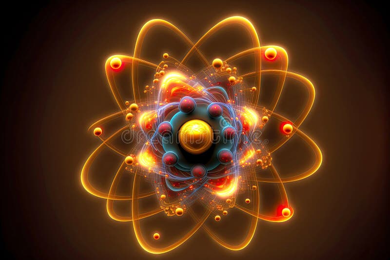 Abstract Model Atom Orbit with Oval Rings Around Center Stock ...