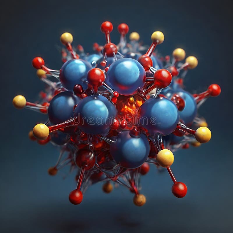 An Abstract Model of a Chemical Molecule in Popular Form. Ai-Generated ...