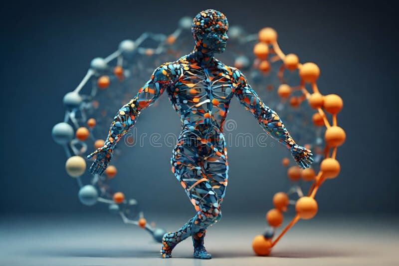 Abstract Model of Man of DNA Molecule Stock Illustration - Illustration ...