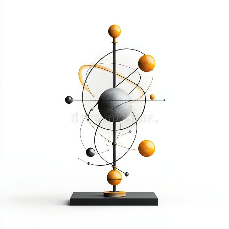 Abstract Model of Solar System with Vibrant Orbs and Elegant Lines in ...