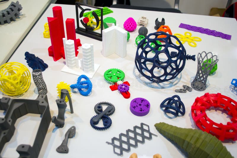 Abstract Models Printed by 3d Printer Close-up. Stock Image - Image of ...