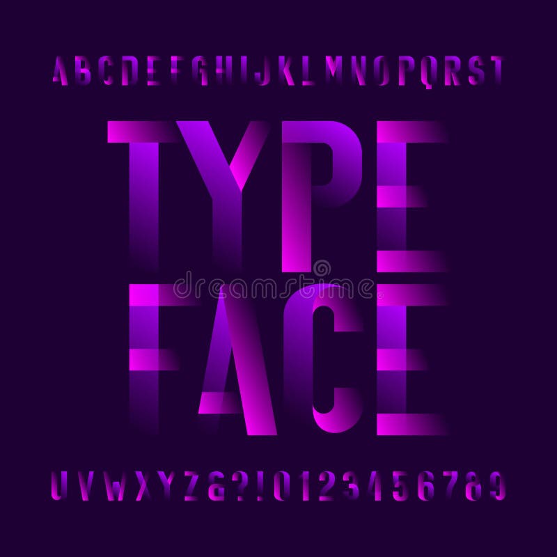 Abstract Modern Alphabet Typeface. Type Letters and Numbers. Stock ...