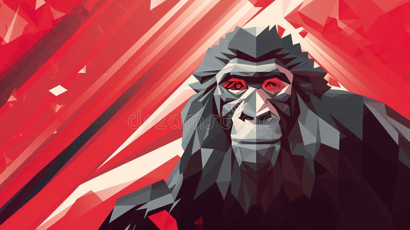 Abstract Modern Ape Design, Geometrical Version, Ai Generated Image ...