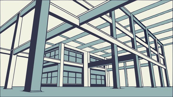 Abstract Modern Architectural Structure - Geometric Framework, Vector Design Generative AI Stock ...