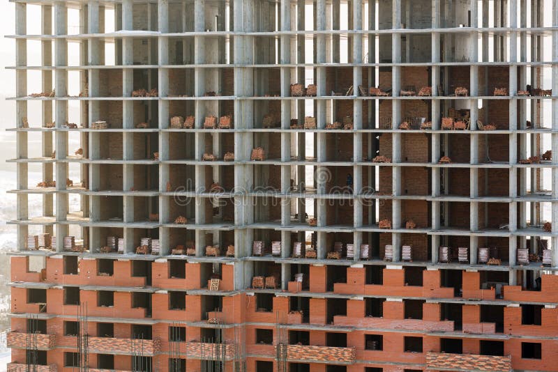 Abstract Modern Architecture Background with Concrete Floors and Brick ...