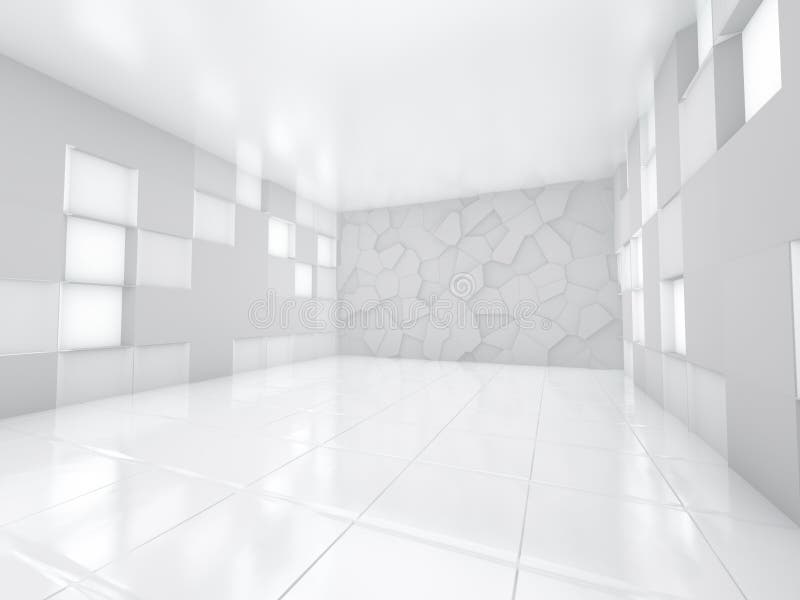 Abstract Modern Architecture Background, Empty Open Space. 3D ...