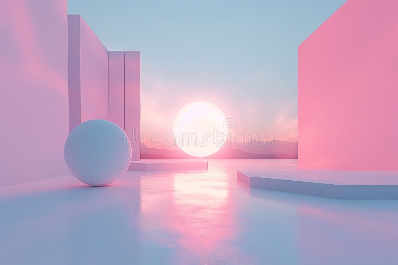 Abstract Modern Architecture Background, Empty Open Space Interior ...