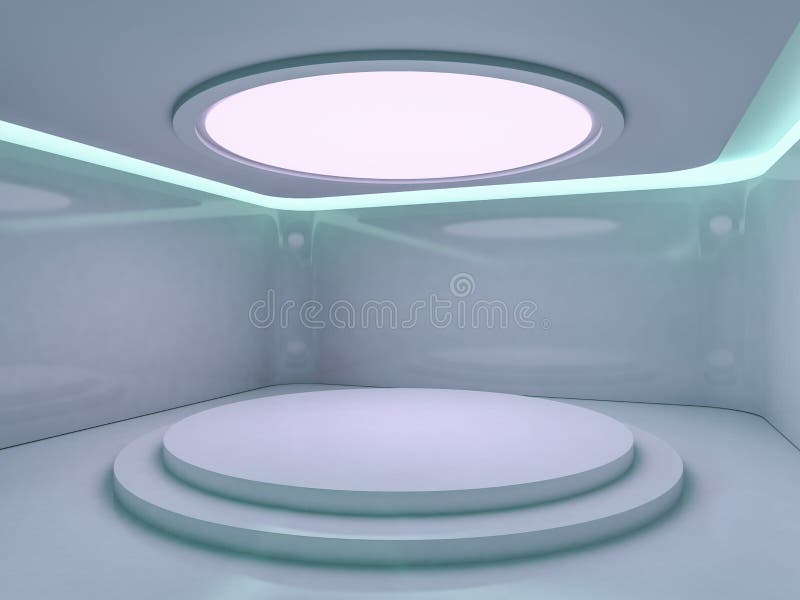 Abstract Modern Architecture Background, Empty Open Space Interior. 3D ...