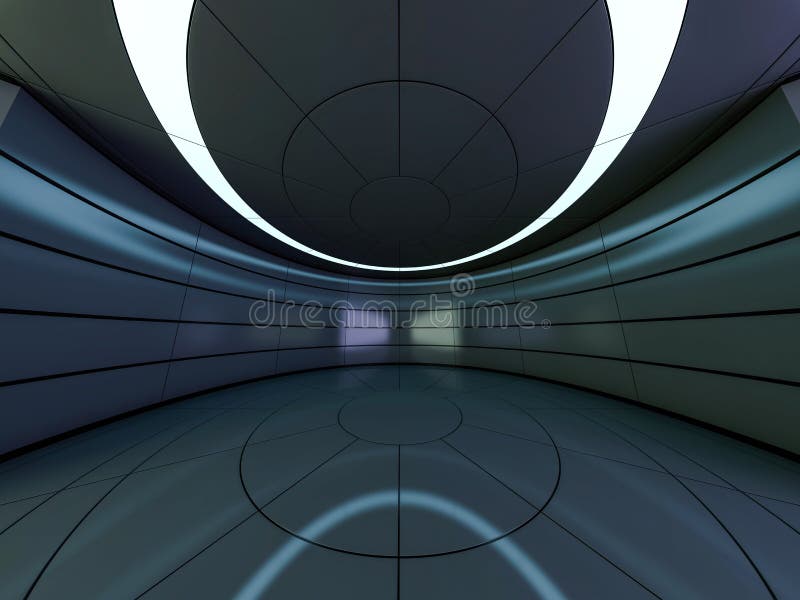 Abstract Modern Architecture Background, Empty Open Space Interior. 3D ...