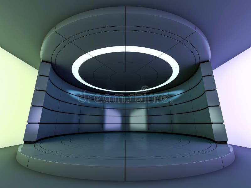 Abstract Modern Architecture Background, Empty Open Space Interior. 3D ...