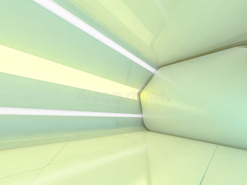 Abstract Modern Architecture Background, Empty Open Space Interior. 3D ...