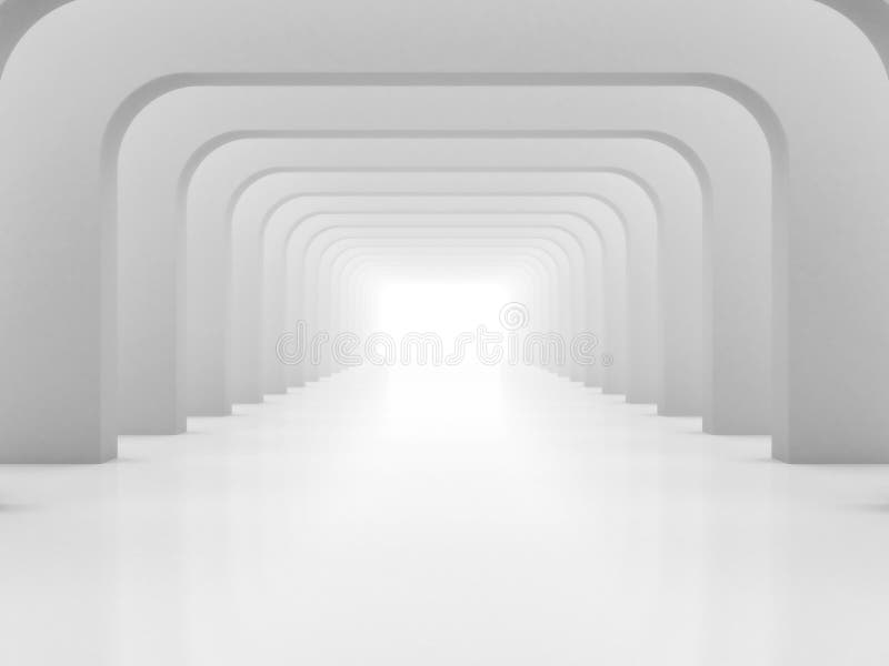 Abstract Modern Architecture Background, Empty Open Space Interior. 3D ...