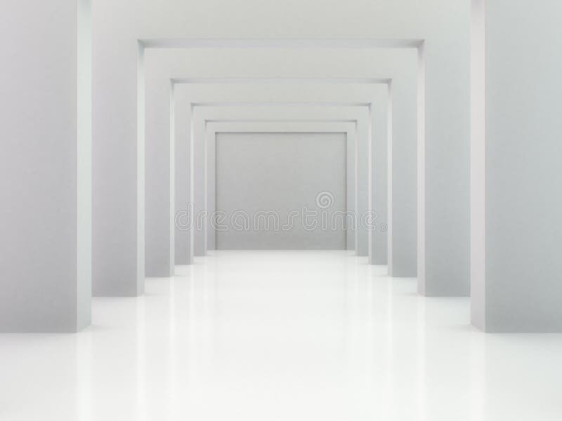 Abstract Modern Architecture Background, Empty Open Space Interior. 3D ...