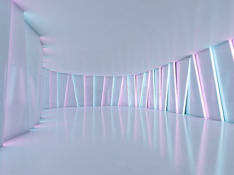 Abstract Modern Architecture Background, Empty Open Space Interior. 3D ...