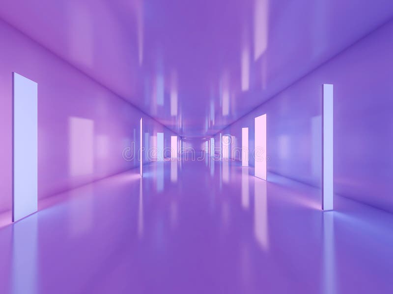 Abstract Modern Architecture Background, Empty Open Space Interior. 3D ...