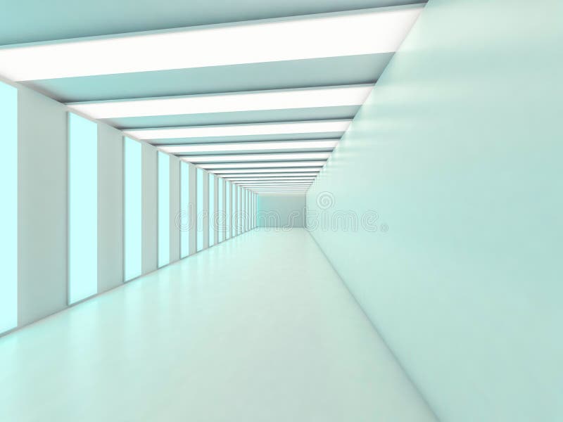 Abstract Modern Architecture Background, Empty Open Space Interior. 3D ...
