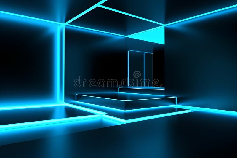 Abstract Modern Architecture Background, Empty Open Space Interior. 3D Rendering Stock ...