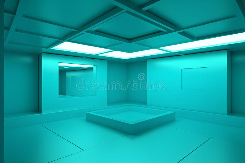 Abstract Modern Architecture Background, Empty Open Space Interior. 3D Rendering Stock ...