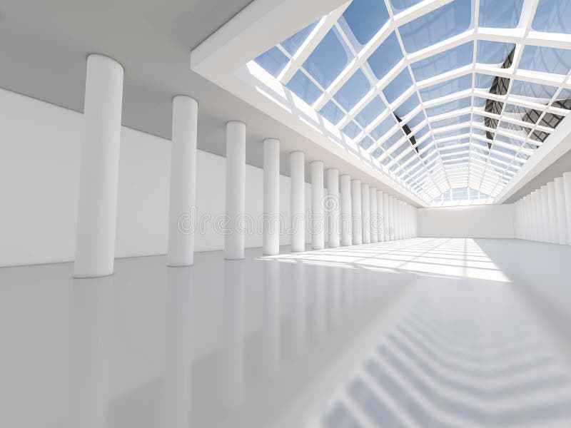 Abstract Modern Architecture Background, Empty White Open Space Stock ...