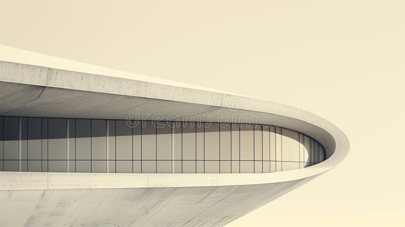 Abstract Modern Architecture Background, Rounded and Geometric Shapes ...