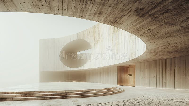 Modern Architecture Background, Rounded and Rectangular Geometric ...