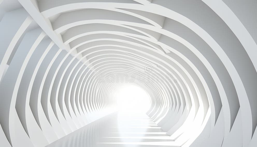 Abstract Modern Architecture Clean Geometric Shapes, Empty Corridor ...